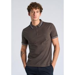 Poloshirt LINDBERGH "Poloshirt Relaxed Fit", Herren, Gr. S, ebony braun, Obermaterial: 100% Baumwolle, unifarben, l&auml;ssig geschnitten, Shirts