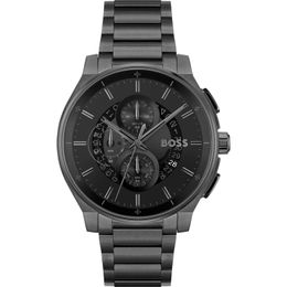 BOSS Herren BOSS Chronograph &raquo;PEAK 2.0&laquo; Quarzuhr, Armbanduhr, Herrenuhr, Edelstahlarmband, analog, Tag schwarz