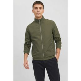 Jack & Jones PlusSize Blouson "JJERUSH HARRINGTON BOMBER NOOS PLS", Herren, Gr. 5XL, dusty olive, Web, Obermaterial: 100% Polyester, JACK & JONES PLUSSIZE, unifarben, regular fit normal, ohne Ausschnitt, B&uuml;ndchen, Jacken Blouson, Kunstfaser, regular fit