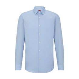 Langarmhemd Hugo "Kenno", Herren, Gr. 40, N-Gr, light, pastel blau459, Web, Obermaterial: 100% Baumwolle, unifarben, slim fit normal, Rundhals, 2-Knopf-Manschette mit Schlitz, Hemden, Slim-Fit Hemd aus b&uuml;gelleichter Baumwoll-Popeline