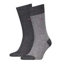 Socken Tommy Hilfiger "TH MEN SOCK BIRDSEYE", Damen, Gr. 43-46, anthrazit, Baumwollmischung, normal, Socken Socken