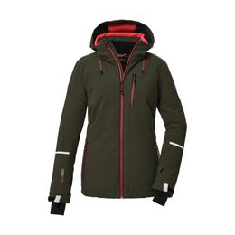 Killtec Damen Skijacke &raquo;KSW 81 WMN SKI JCKT&laquo; Wasserdichte, atmungsaktive Winterjacke mit abnehmbarer Kapuze gr&uuml;n 42