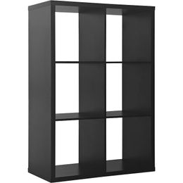 OTTO home B&uuml;cherregal &raquo;IZOLA, Raumteiler, Aktenregal, W&uuml;rfelregal,&laquo; mit 6 oder 8 F&auml;chern, quer und hochkant stellbar, (B/T) 76x37 cm schwarz FSC -