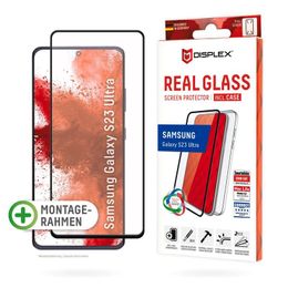 Displex Displayschutzglas &raquo;Real Glass + Case - Samsung Galaxy S23 Ultra&laquo; Displayschutzfolie Displayschutz Rundumschutz 360 Grad splitterfest transparent Glas 