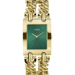 Guess Damen Quarzuhr &raquo;HEAVY METAL&laquo; Armbanduhr, Damenuhr, Edelstahlarmband, analog gold