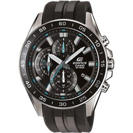 CASIO EDIFICE Herren CASIO EDIFICE Chronograph Quarzuhr, Armbanduhr, Herrenuhr, bis 10 bar wasserdicht, Resinarmband schwarz