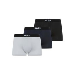 Trunk BOSS "3P Micro ONE", Herren, Gr. M, 3 Stk., open miscellaneous 981, Jersey, Obermaterial: 88% Polyester, 12% Elasthan, gemustert, k&ouml;rpernah, Unterhosen, elastischer Bund
