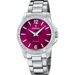 Festina Damen Quarzuhr &raquo;Mademoiselle&laquo; Armbanduhr, Damenuhr, Edelstahlarmband silber