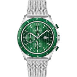 Lacoste Herren &raquo;NEO HERITAGE&laquo; Quarzuhr, Armbanduhr, Herrenuhr, Stoppfunktion, Edelstahlarmband gr&uuml;n
