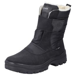 Rieker Herren Winterstiefel , Klettboots mit Lammwollfutter, Flip Grip-Laufsohle und TEX-Membran schwarz 47