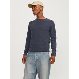Jack & Jones Jack & Jones Herren Rundhalspullover &raquo;JJDEAN KNIT CREW NECK AW24&laquo; in gewaschener Optik blau S