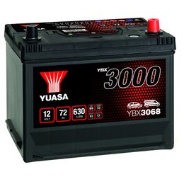 Yuasa YBX3000 - SMF 12V 72Ah 630A YBX3068 Starterbatterie 600A f&uuml;r INFINITI VW KIA TOYOTA AUDI MERCEDES-BENZ VOLVO NISSAN ISUZU HYUNDAI MAZDA FORD VAG