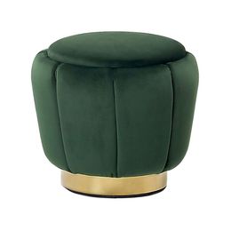 Beliani Pouf IRVING in Gr&uuml;n/Gold - (W) 43 x (H) 37 x (L) 43 cm | Gr.: onesize