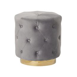 Beliani Pouf CARROLLTON in Grau/Gold - (W) 40 x (H) 41 x (L) 40 cm | Gr.: onesize
