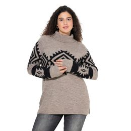 Ulla Popken Pullover in kieselgrau | Gr.: 50-52
