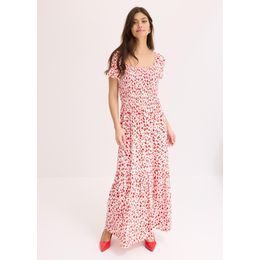 bonprix Maxikleid aus Viskose-Mix, wei&szlig;, Gr.52/54 (XXL), Modernes langes Kleid mit eckigem Ausschnitt, aus Viskose