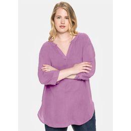 sheego Damen Tunika mit dekorativer Falte, orchidee, Gr&ouml;&szlig;e 52