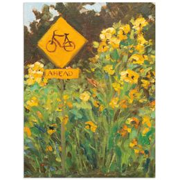 Wandbild Artland, B:60cm H:80cmfarbe bild(er): gelb, Alu Dibond, Wohnzimmer, Bilder, "Bicycle Crossing", als Alubild, Leinwandbild, Poster,