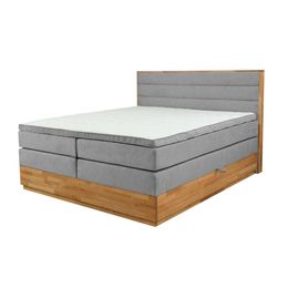 Boxspringbett Home Affaire "Evelina, Doppelbett, Polsterbett, Komfortbett, 160, 180 cm", magnet, Struktur, Liegefl&auml;che B/L: 180cm x 200cm Betth&ouml;he: 67cm, H3, 5-Zonen-Taschen-Federkernmatratze, Komplettbetten, Boxspringbett, inkl. Topper, zwei Bettk&auml;sten, Taschen-Federkernmatratze, H&auml;rtegrad 3