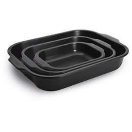 Auflaufform Woll "Woll Roast it Bratreinen 3er Set", schwarz, Aluminium, Auflaufformen, PFAS-frei