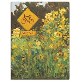 Wandbild Artland, B:90cm H:120cmfarbe bild(er): gelb, Leinwand, Wohnzimmer, Bilder, "Bicycle Crossing", als Alubild, Leinwandbild, Poster,