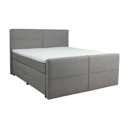 Boxspringbett Home Affaire "Lucas, Doppelbett, Polsterbett, Federkernbett, Komforbett, 160,180 cm", atmosphere, Lederoptik Microfaser, Liegefl&auml;che B/L: 180cm x 200cm Betth&ouml;he: 67,5cm, H3, 5-Zonen-Taschen-Federkernmatratze, Komplettbetten, Boxspringbett, inkl. Topper, zwei Bettk&auml;sten, Taschen-Federkernmatratze, H&auml;rtegrad 3