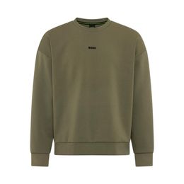 Sweatshirt BOSS Green "Stenson", Herren, Gr. L, schwarz beige257, Sweatware, Obermaterial: 62% Baumwolle, 33% Polyester, 5% Elasthan, oversize normal, Rundhals, B&uuml;ndchen, Sweatshirts Sweatshirt, oversize fit, Rundhalsausschnitt