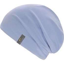 Beanie Chillouts "Acapulco Hat", Damen, lavender blau, Web, Baumwollmischung, unifarben, M&uuml;tzen Beanie, klassische Forrm, kleines Markenlogo, Doppellagig