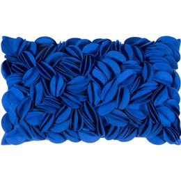 Dekokissen Pad "Dorothy", royal blau, unifarben, B:30cm L:50cm, Polyester, Wolle, Dekokissen_Sitzkissen_Kissenh&uuml;llen, 3D