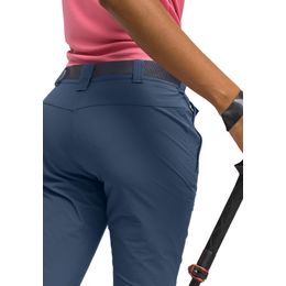 Caprihose Maier Sports "Inara slim 3/4", Damen, Gr. 44, Normalgr&ouml;&szlig;en, blau (jeansblau), 90% Polyamid, 10% Elasthan, Hosen Caprihose, Damen Wanderhose, atmungsaktive Outdoorhose, 3/4 Hose mit 3 Taschen