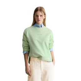 Marc O'Polo Sweatshirt MARC O'POLO DENIM "aus Organic Cotton", Damen, Gr. L, mint mist, Obermaterial: 100% Baumwolle, unifarben, relaxed fit, Rundhals, B&uuml;ndchen, Sweatshirts Sweatshirt