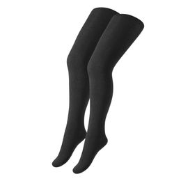 Strumpfhose s.Oliver "essentials", M&auml;dchen, Gr. 98/104, schwarz, Obermaterial: 75% Baumwolle, 22% Polyamid, 3% Elasthan, Strumpfhosen Strumpfhose, mit nahtloser Verarbeitung