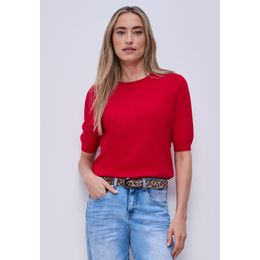 Street One Damen Strickpulloversalsa rot, Gr. 36, unifarben, Stoff, 30% Polyester, 27% Polyacryl, 23% Polyamid, 20% Viskose, Pullover, mit