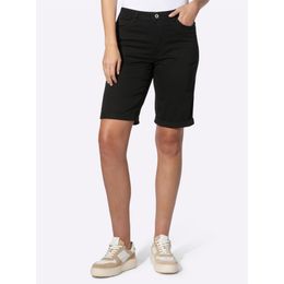 Jeansshorts Heine, Damen, Gr. 38, Normalgr&ouml;&szlig;en, schwarz, 98% Baumwolle, 2% Elasthan, unifarben, kurz, Jeans Jeansshorts
