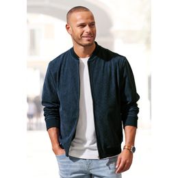 H.I.S. Cordjacke H.I.S "- Blouson mit Rei&szlig;verschluss", Herren, Gr. L, blau, Jacken, Pilotenjacke / &Uuml;bergangsjacke aus Cord, regular fit