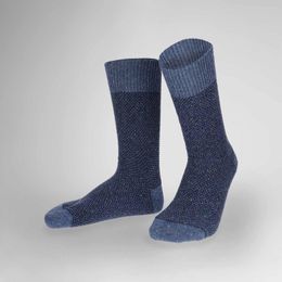 Socken Hudson "Socke Tweet", Damen, Gr. 39-42, blau (marine 0337), Obermaterial: 31% Polyamid PA. 28% Wolle WO. 27% Viskose CV. 13% Seide silk. 1% Elasthan EL., Socken Socken