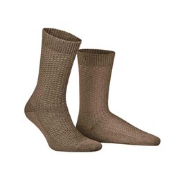 Socken Hudson "Socke Pique", Herren, Gr. 39-42, braun (wood 0891), Obermaterial: 40% Wolle WO. 40% Polyacryl PAN. 18% Polyamid PA. 2% Elasthan EL., Socken Socken