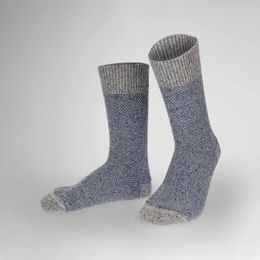 Socken Hudson "Socke Tweet", Damen, Gr. 39-42, blau (denim blau 0551), Obermaterial: 31% Polyamid PA. 28% Wolle WO. 27% Viskose CV. 13% Seide silk. 1% Elasthan EL., Socken Socken
