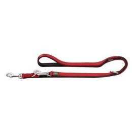 Hunter Verstellbare F&uuml;hrleine Neopren rot/ schwarz 1,5 cm, 2 m