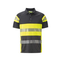 HOLEX Warnschutz Polo-Shirt, grau / gelb, Unisex-Gr&ouml;&szlig;e: 2XL (091660 2XL)