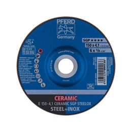 Pferd TOOLS Schruppscheibe E 150x4,1x22,23 mm CERAMIC Leistungslinie SG STEELOX f&uuml;r Stahl/Edelstahl (62100150)