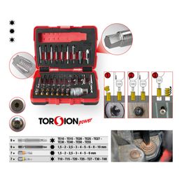 KS Tools 1/4" + 10 mm TX- und Innensechskant-Schrauben-Ausdreher-Satz, 34-tlg. (150.7060)