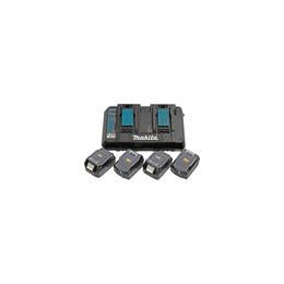 Makita Power Source Kit Li 18V 4x 5Ah Akkus + Doppelladeger&auml;t (199483-0)