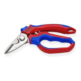 Knipex 95 05 20 SB Gewinkelte Elektrikerschere mit Mehrkomponenten-H&uuml;llen, glasfaserverst&auml;rkt spiegelpoliert 180 mm)