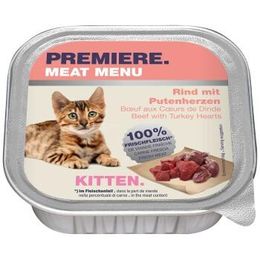 Premiere Meat Menu Kitten Rind mit Putenherzen 32x100 g