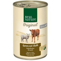 REAL NATURE Nassfutter Hund, Senior, Lamm und Kalb 12x400 g