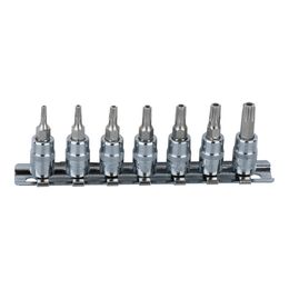KS Tools 1/4" CHROMEplus Bit-Stecknuss-Satz TX, Bohrung, 7-teilig TB10-TB40 (918.1460)