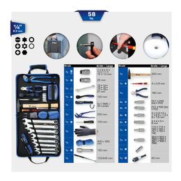 Brilliant Tools Werkzeug-Nylontasche, 58-tlg mit Rei&szlig;verschluss und Tragegriff, BT024064)
