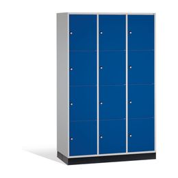 C+P Schlie&szlig;fachschrank Intro XL, 12 F&auml;cher, H1950xB1220xT600mm Front Enzianblau Korpus Lichtgrau ; C + P M&ouml;belsysteme (8470-303|S10055)