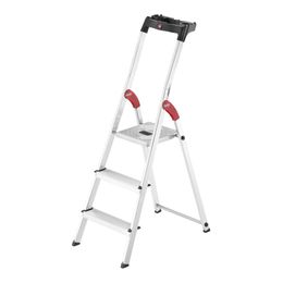 Hailo L60 StandardLine, Alu-Sicherheits-Stehleiter, 3 Stufen (8160307)